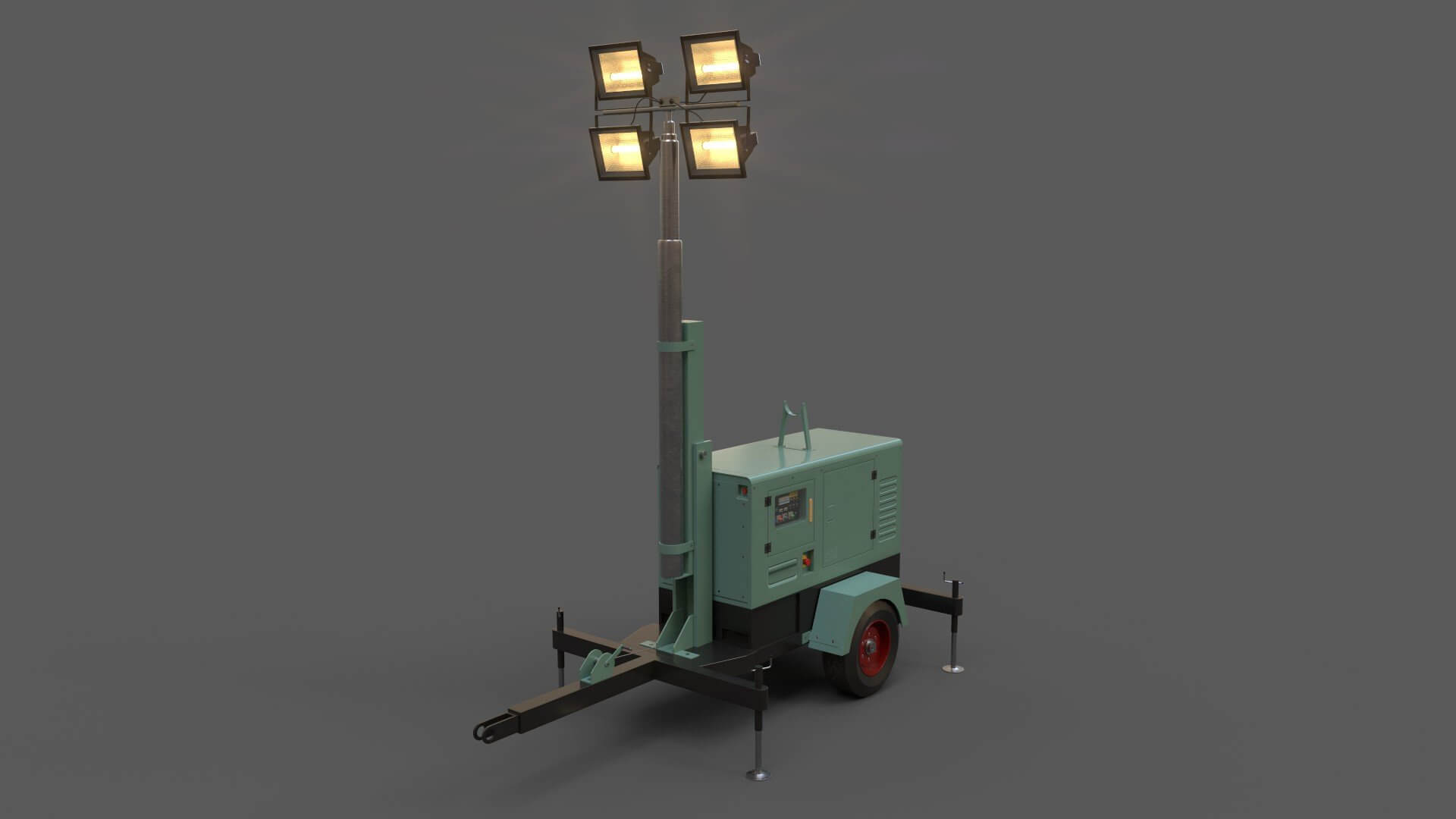 Mobile Light Tower Generator A - Multi Color Pack 3D Model by PBR Cool