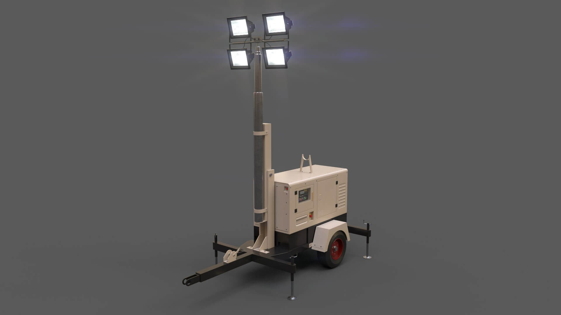 Mobile Light Tower Generator A - Multi Color Pack 3D Model by PBR Cool