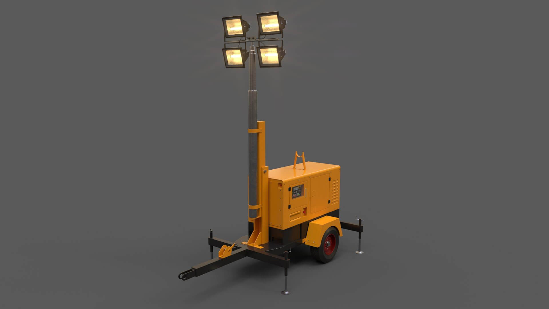 Mobile Light Tower Generator A - Multi Color Pack 3D Model by PBR Cool