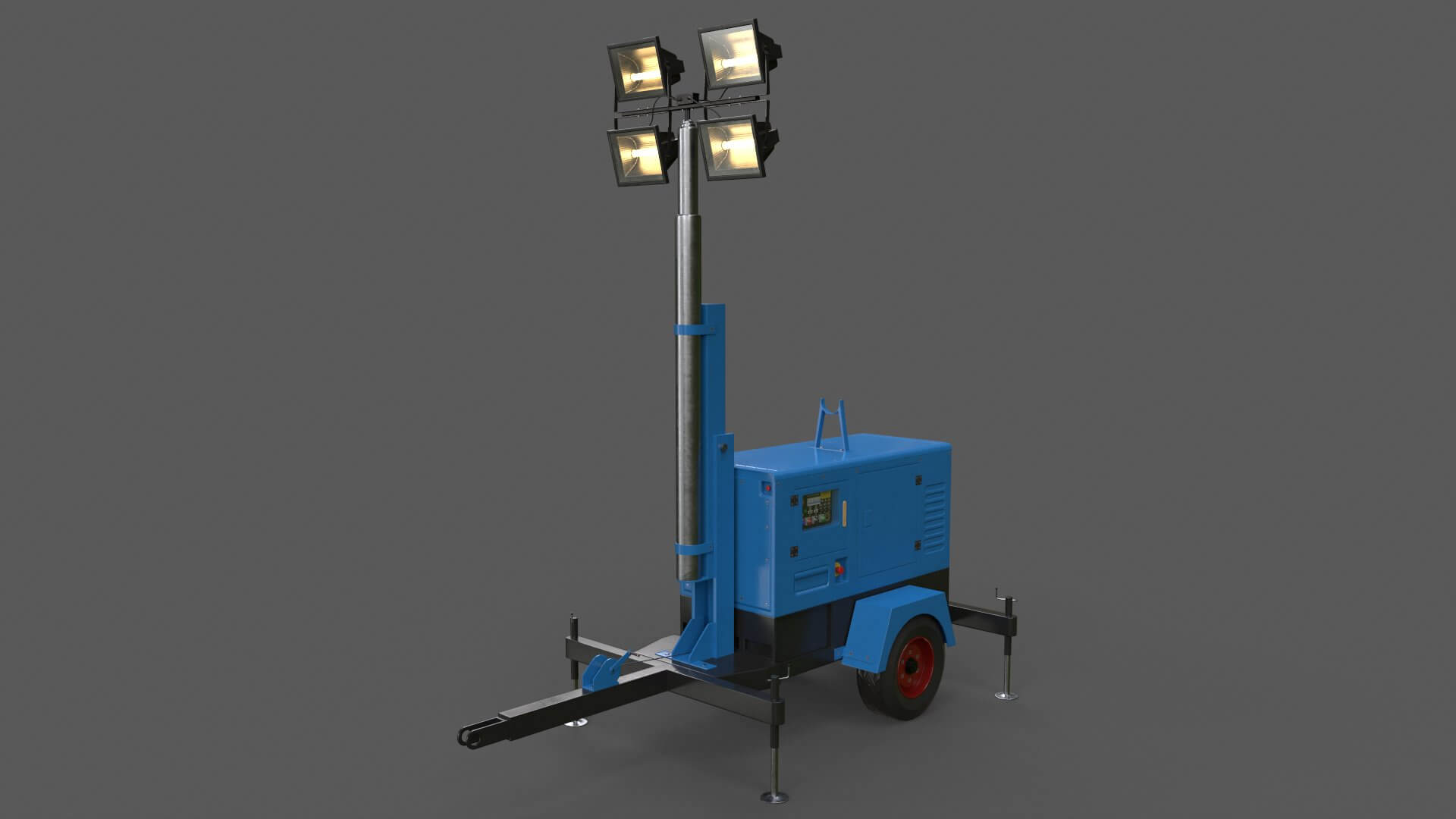 Mobile Light Tower Generator A - Multi Color Pack 3D Model by PBR Cool
