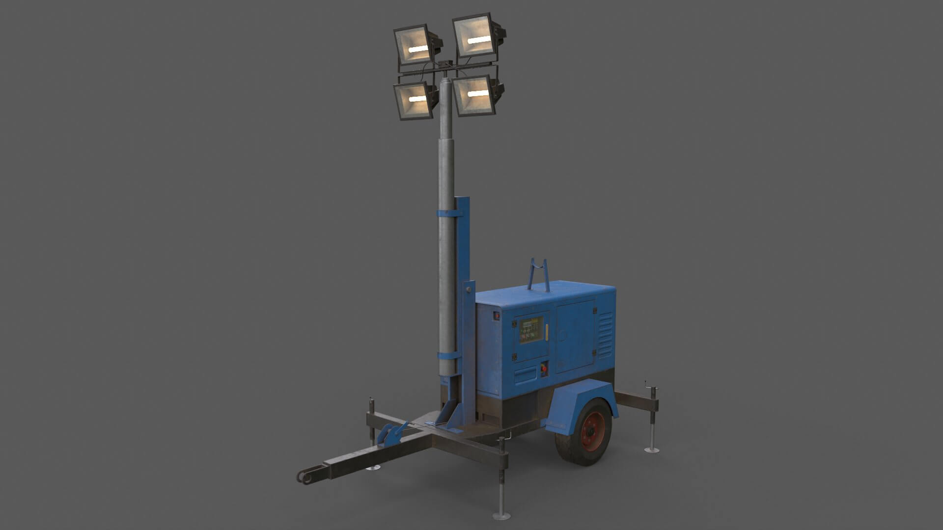 Mobile Light Tower Generator A - Multi Color Pack 3D Model by PBR Cool