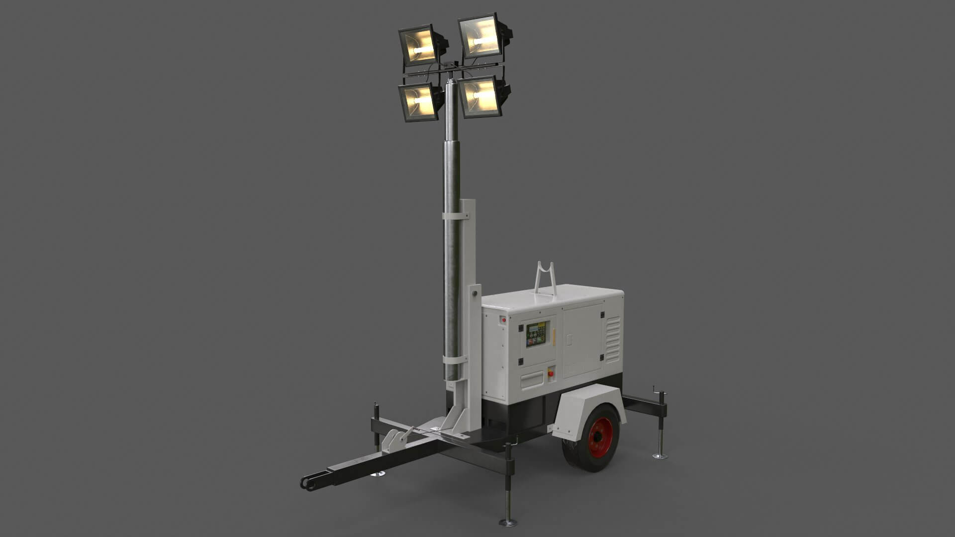 Mobile Light Tower Generator A - Multi Color Pack 3D Model by PBR Cool