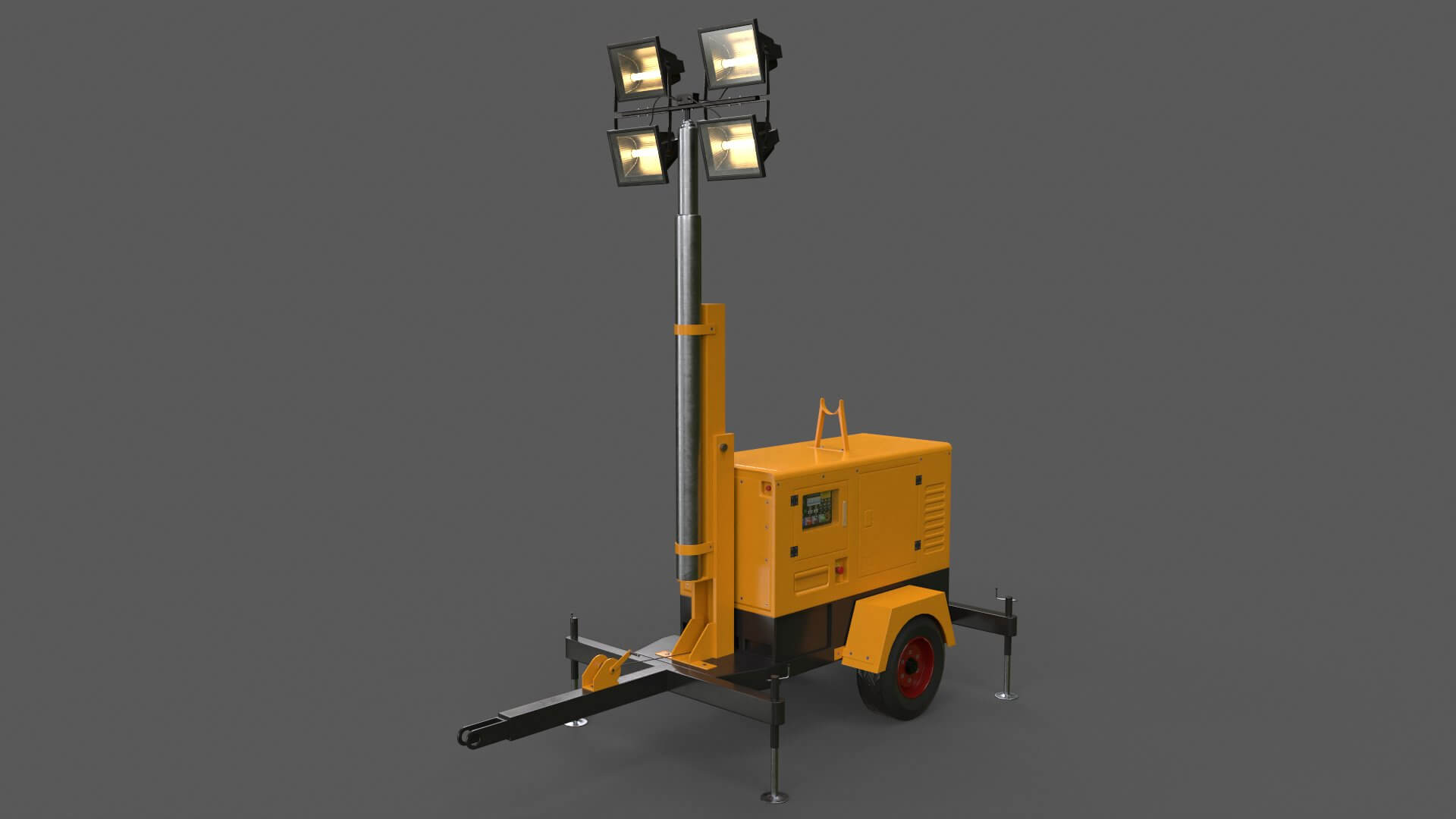 Mobile Light Tower Generator A - Multi Color Pack 3D Model by PBR Cool