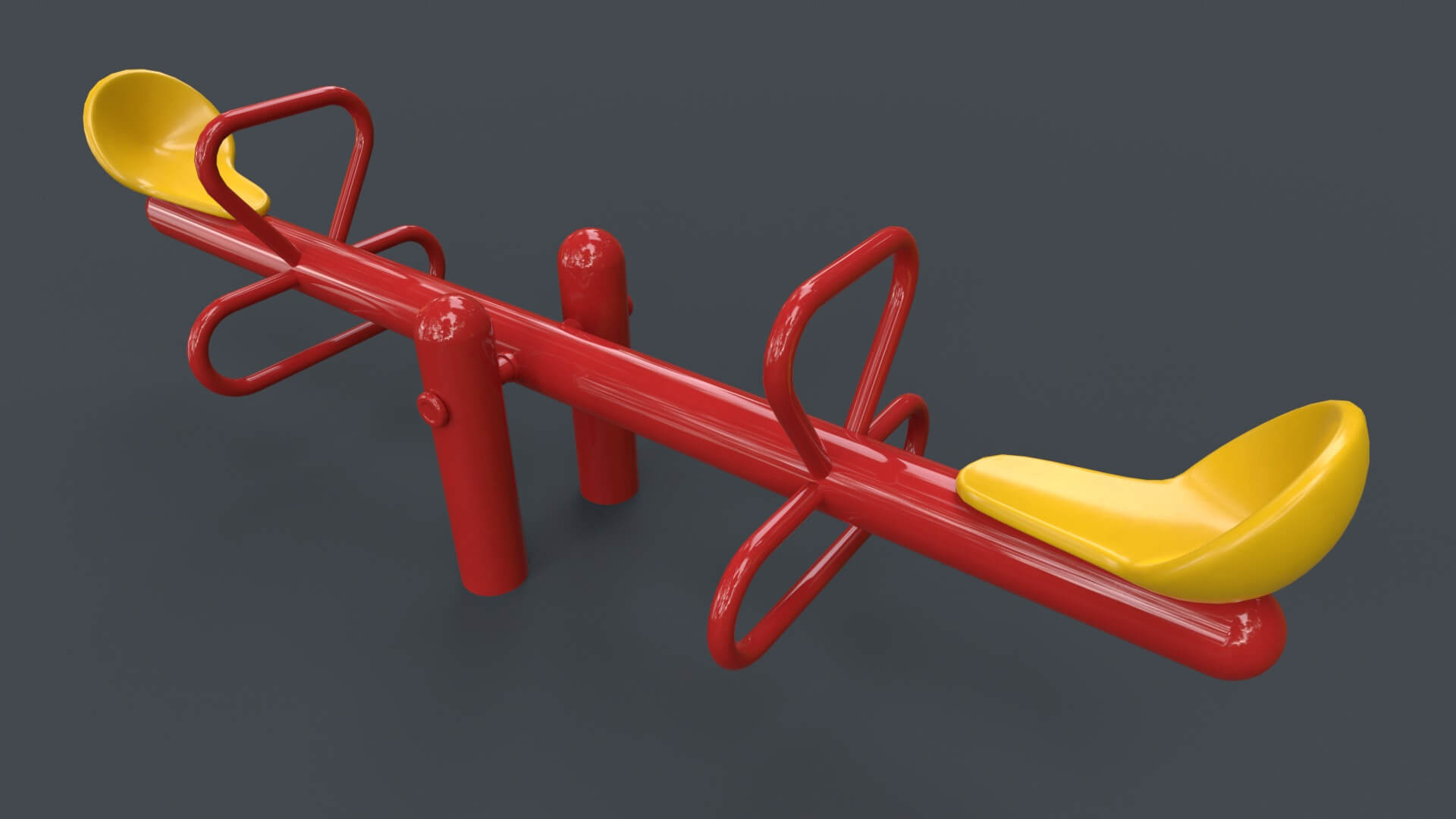 Modular Outdoor See Saw Playground A - 3D Model by PBR Cool
