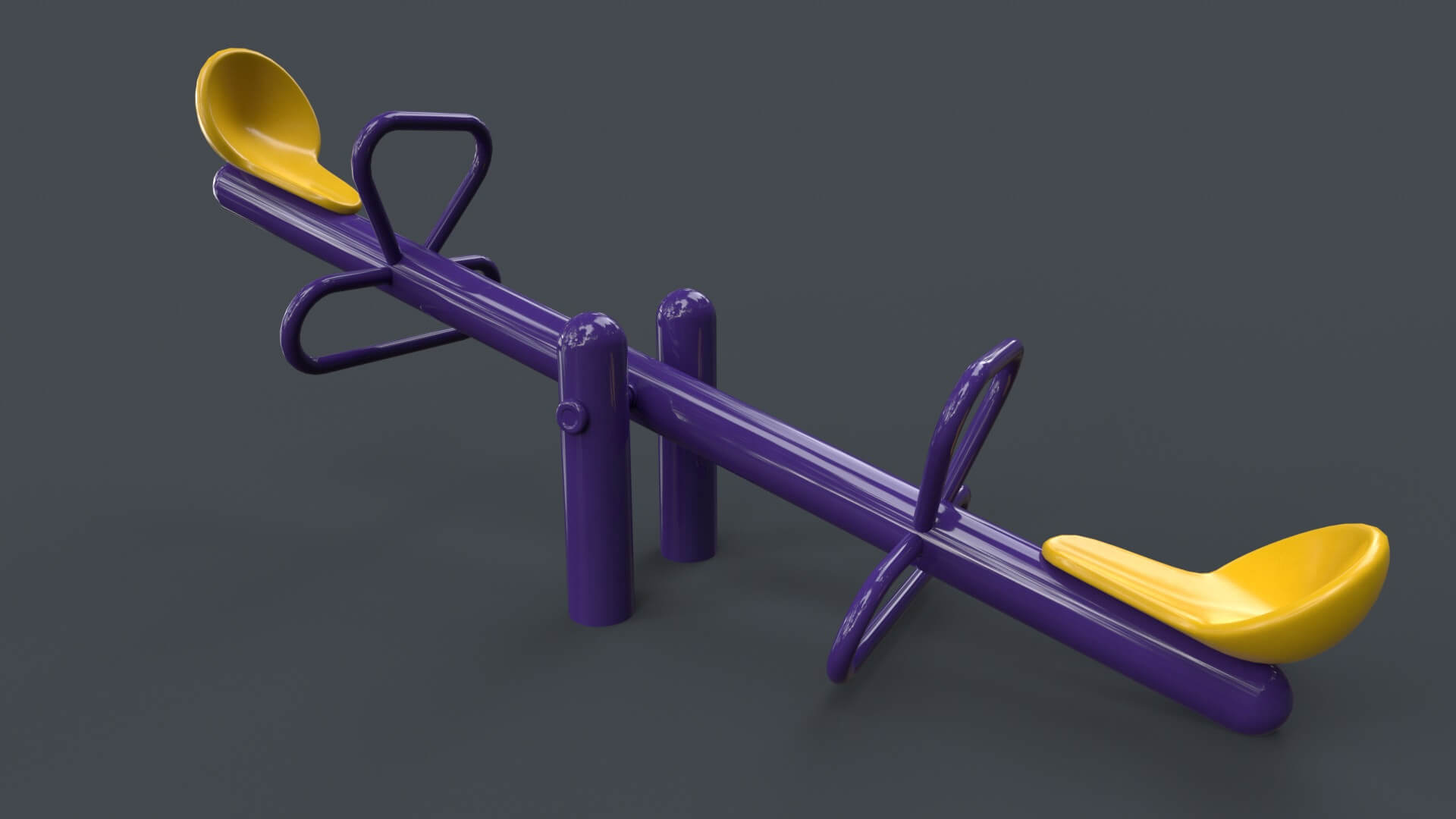 Modular Outdoor See Saw Playground A - 3D Model by PBR Cool