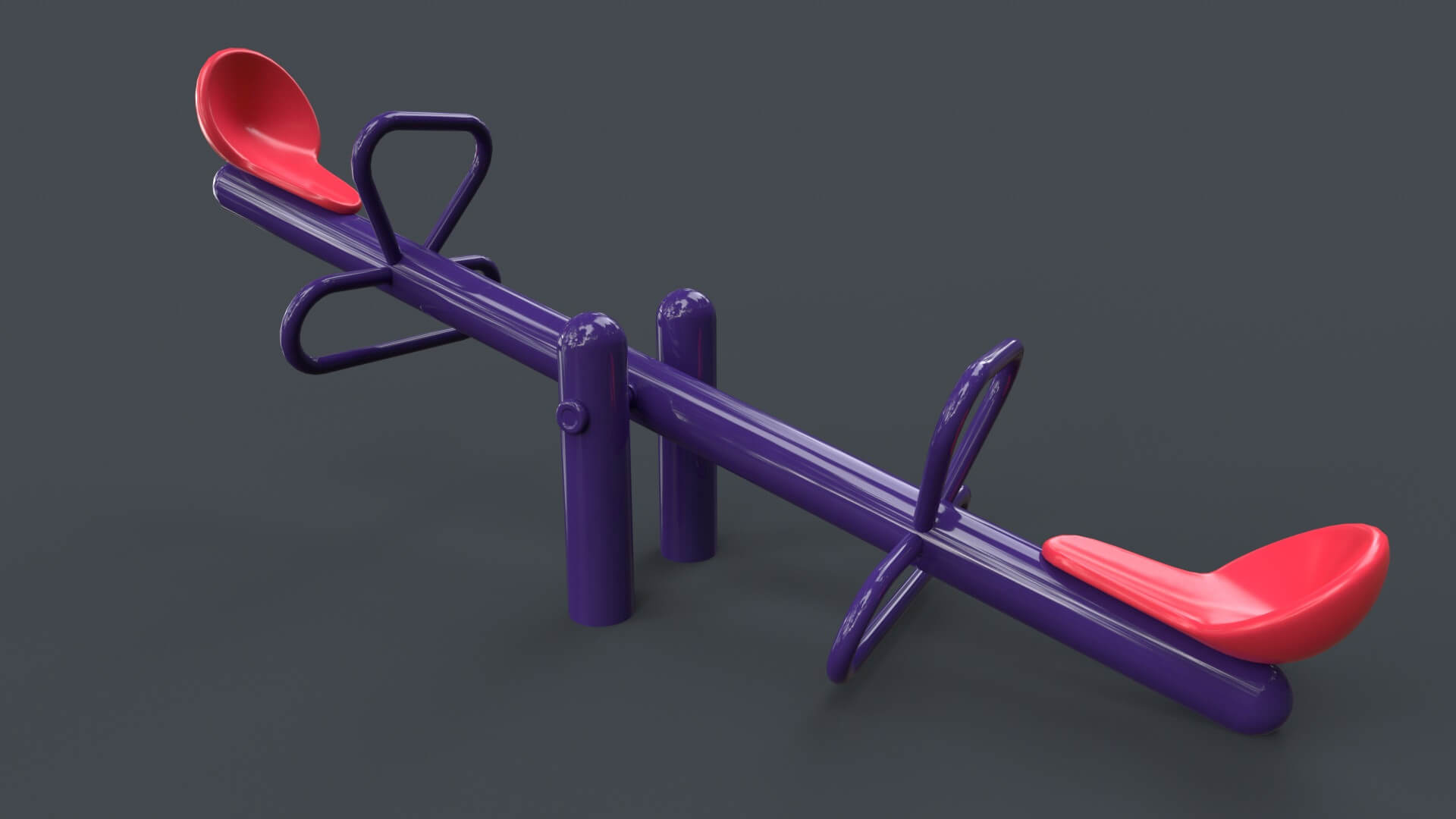 Modular Outdoor See Saw Playground A - 3D Model by PBR Cool
