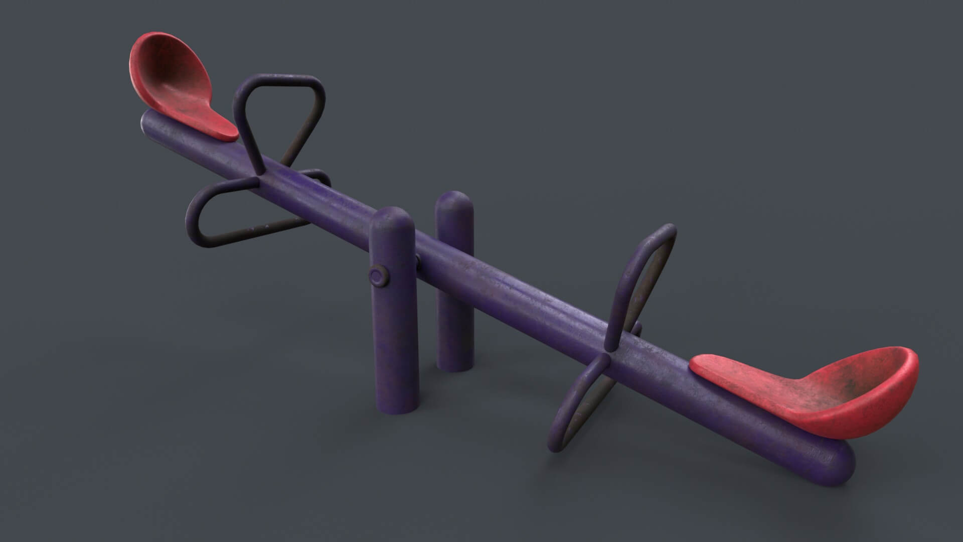 Modular Outdoor See Saw Playground A - 3D Model by PBR Cool