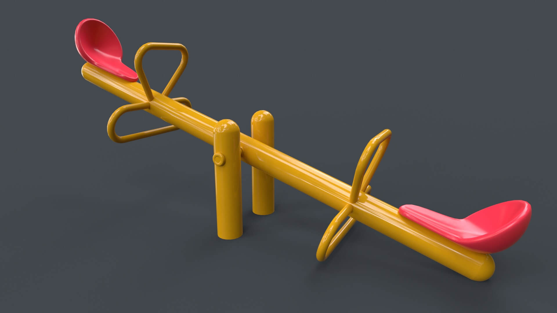 Modular Outdoor See Saw Playground A - 3D Model by PBR Cool