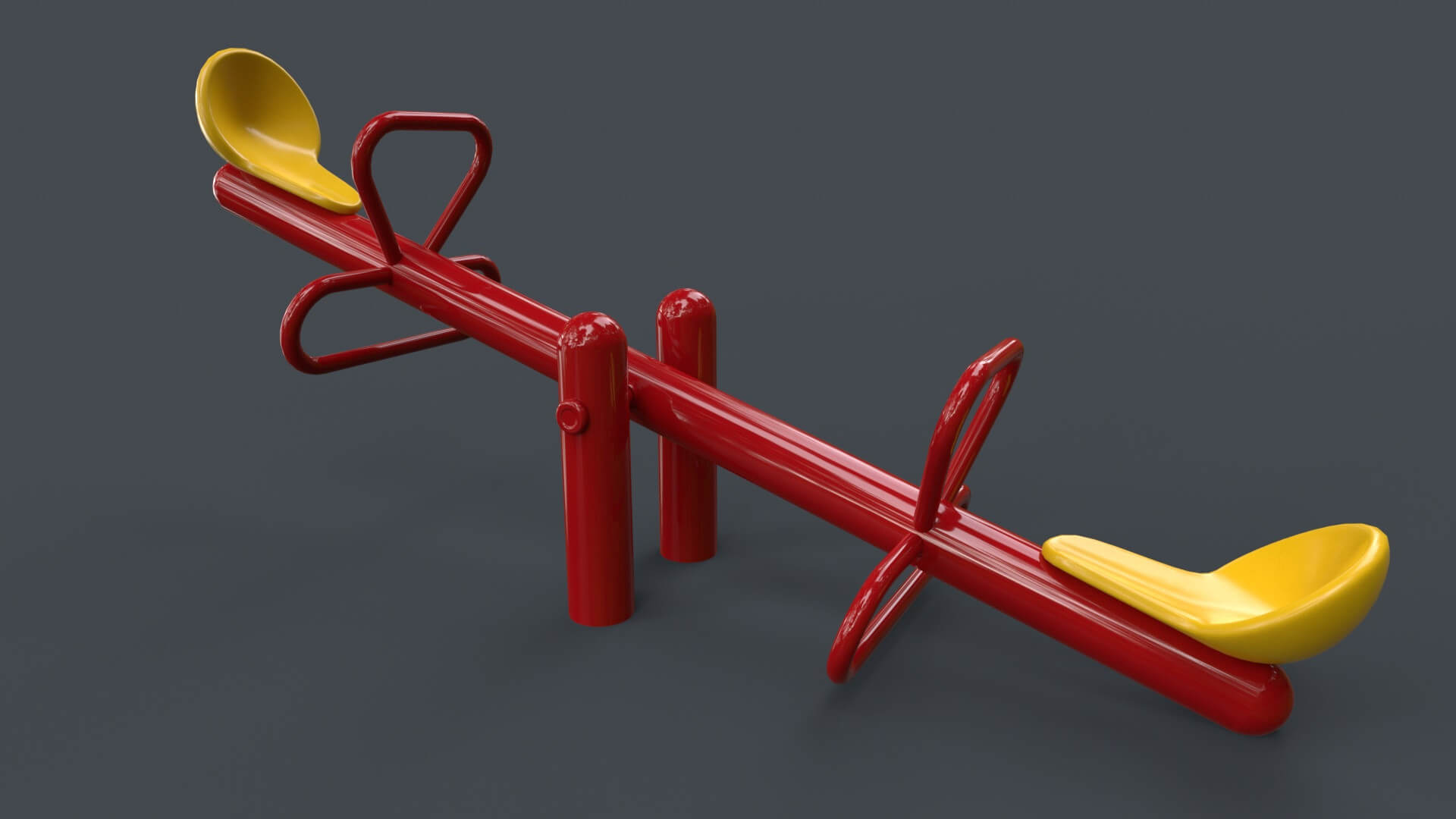 Modular Outdoor See Saw Playground A - 3D Model by PBR Cool