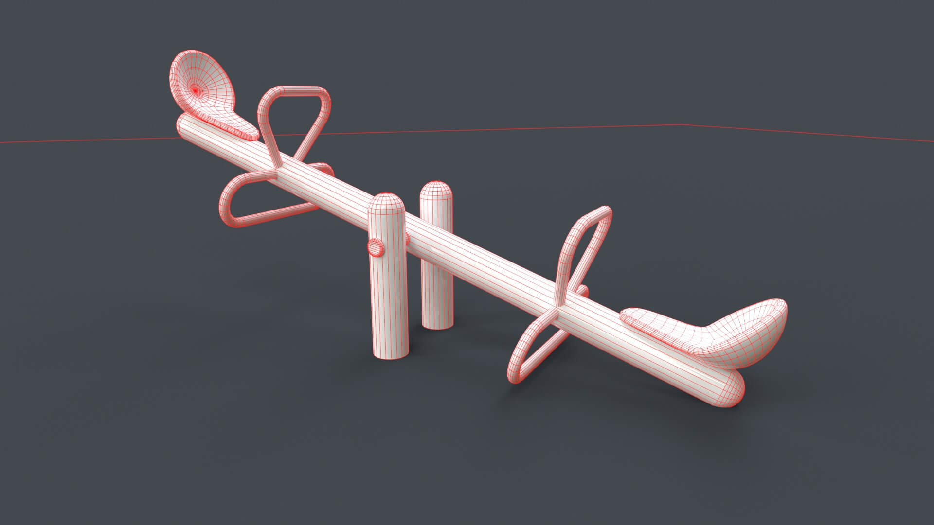 Modular Outdoor See Saw Playground A - 3D Model by PBR Cool