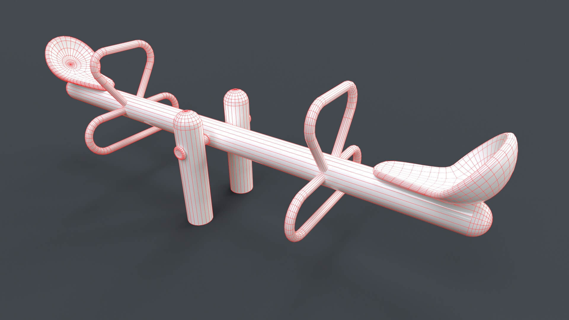 Modular Outdoor See Saw Playground A - 3D Model by PBR Cool