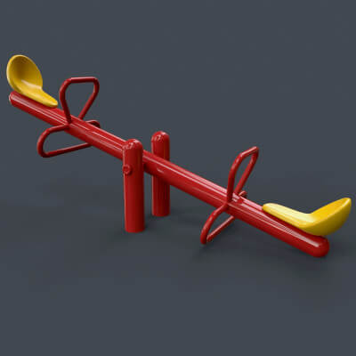 Modular Outdoor See Saw Playground A - 3D Model by PBR Cool
