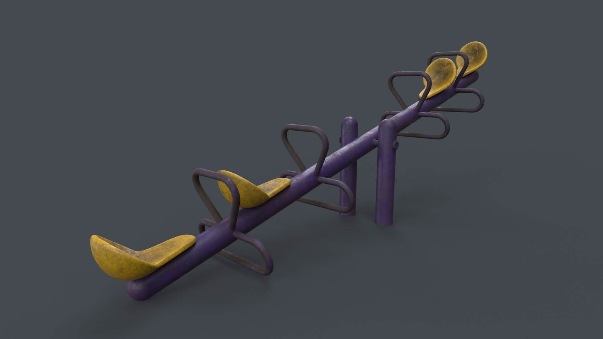 Modular Outdoor See Saw Playground B - 3D Model by PBR Cool