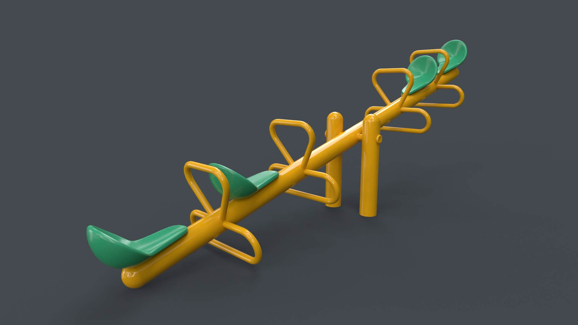 Modular Outdoor See Saw Playground B - 3D Model by PBR Cool