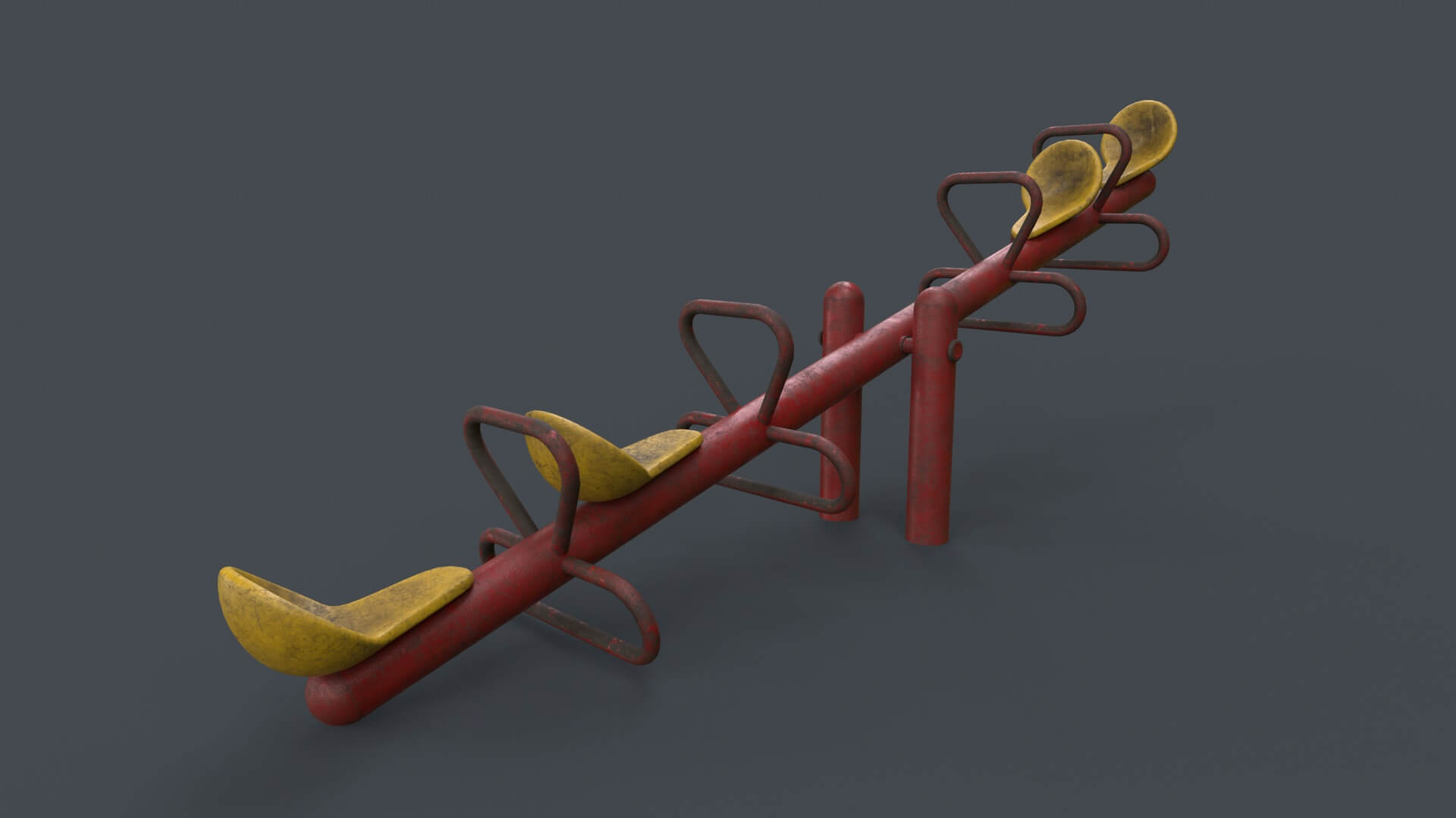 Modular Outdoor See Saw Playground B - 3D Model by PBR Cool