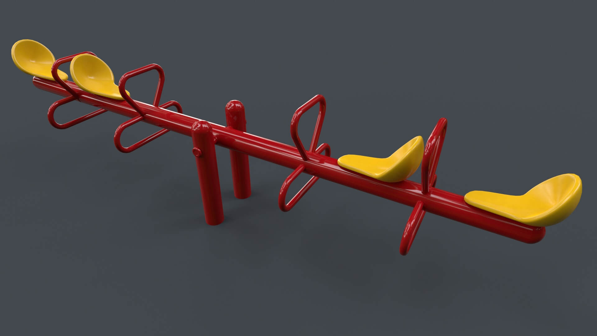Modular Outdoor See Saw Playground B - 3D Model by PBR Cool