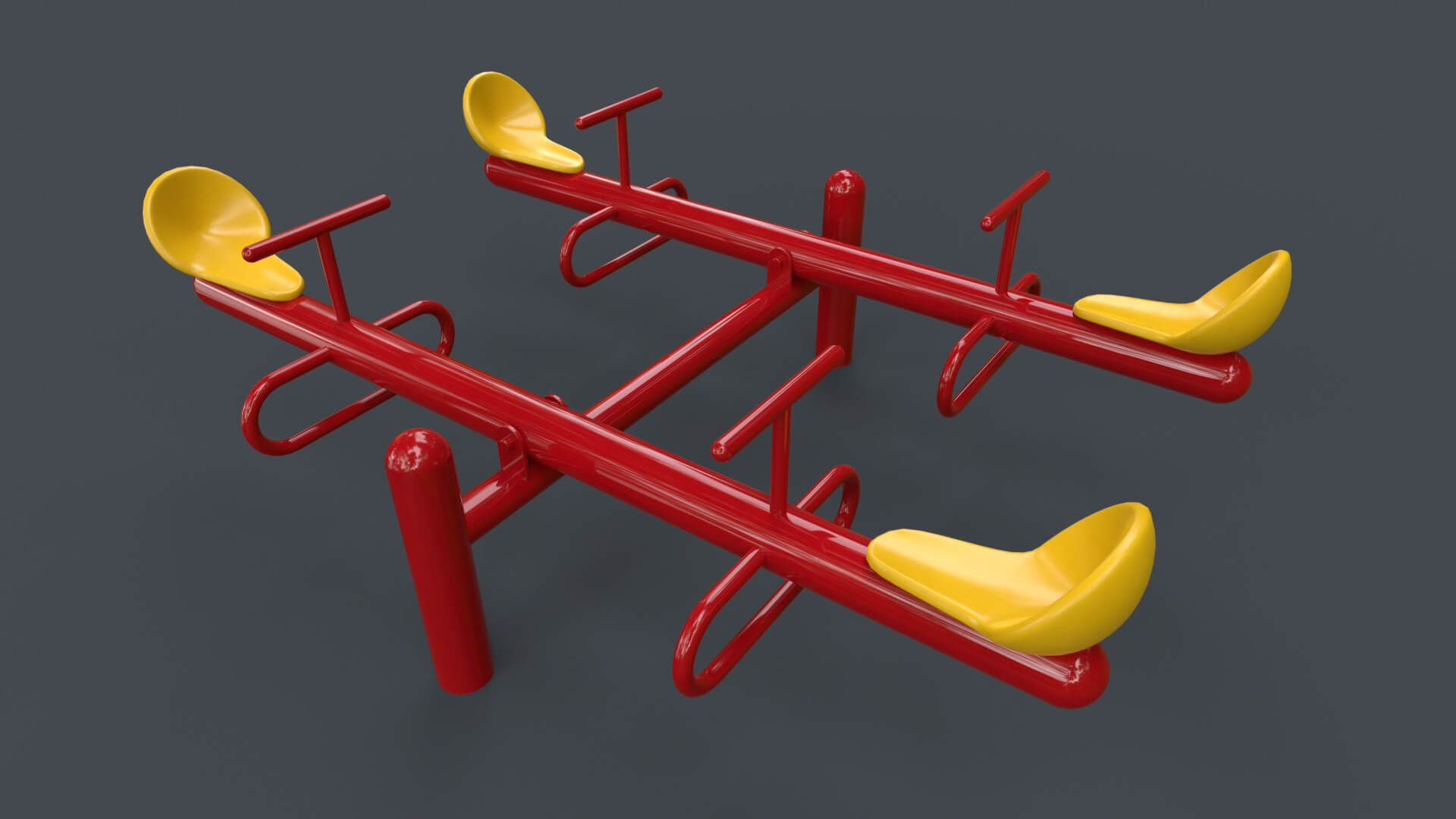 Modular Outdoor See Saw Playground C - 3D Model by PBR Cool