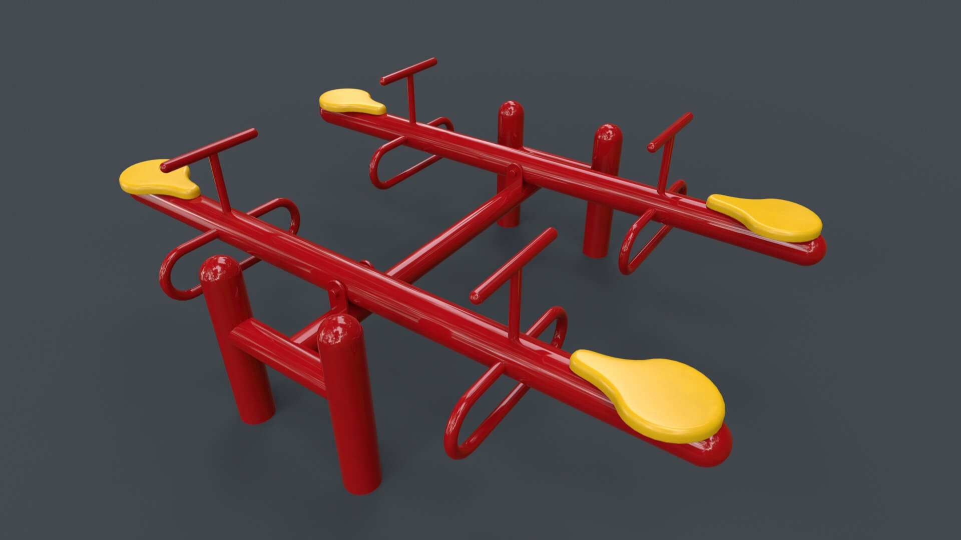 Modular Outdoor See Saw Playground C - 3D Model by PBR Cool