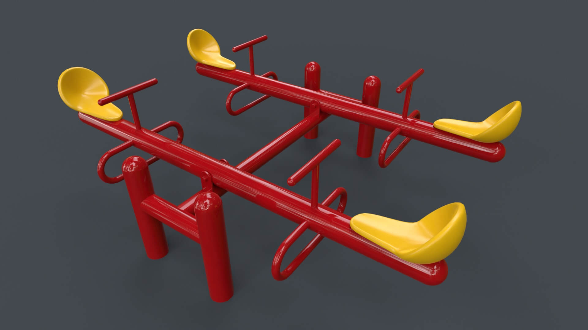 Modular Outdoor See Saw Playground C - 3D Model by PBR Cool