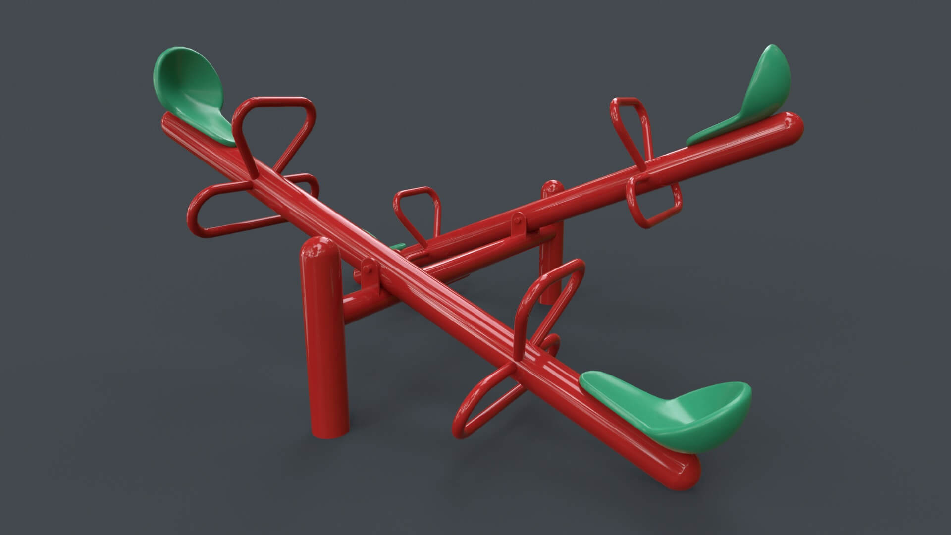 Modular Outdoor See Saw Playground C - 3D Model by PBR Cool