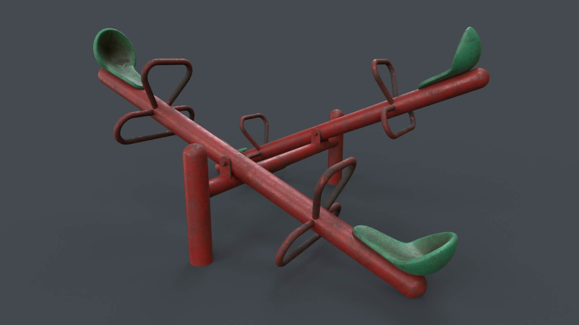 Modular Outdoor See Saw Playground C - 3D Model by PBR Cool