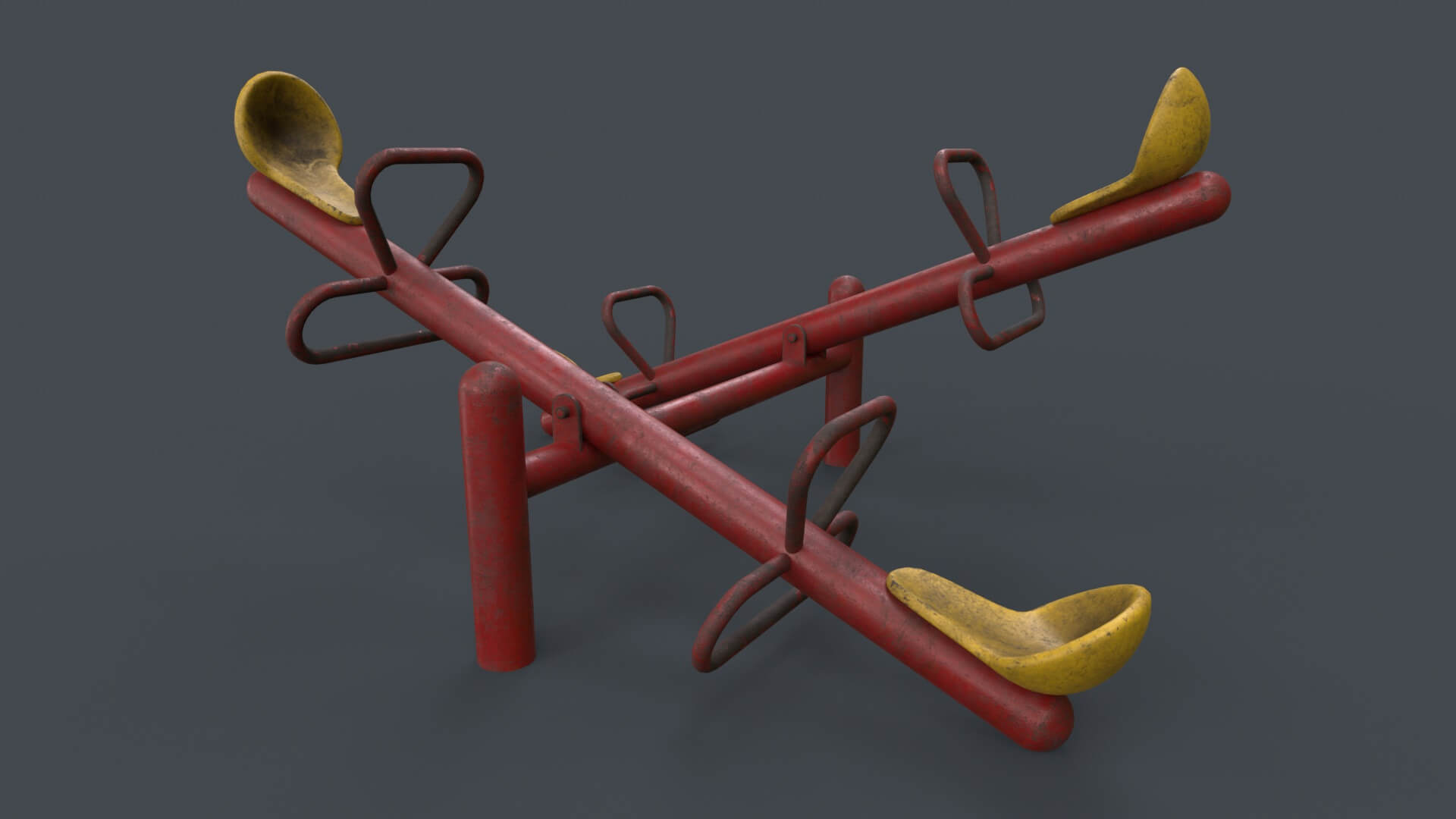 Modular Outdoor See Saw Playground C - 3D Model by PBR Cool