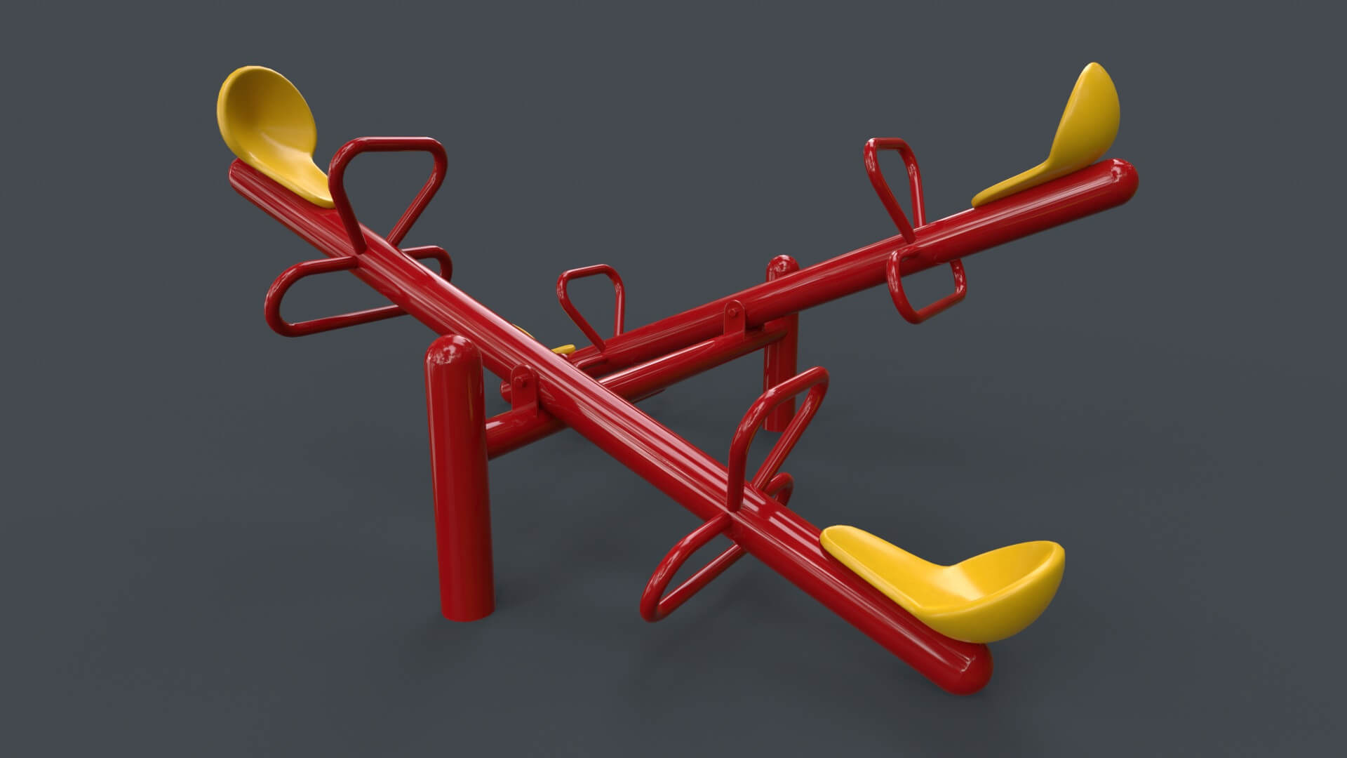 Modular Outdoor See Saw Playground C - 3D Model by PBR Cool