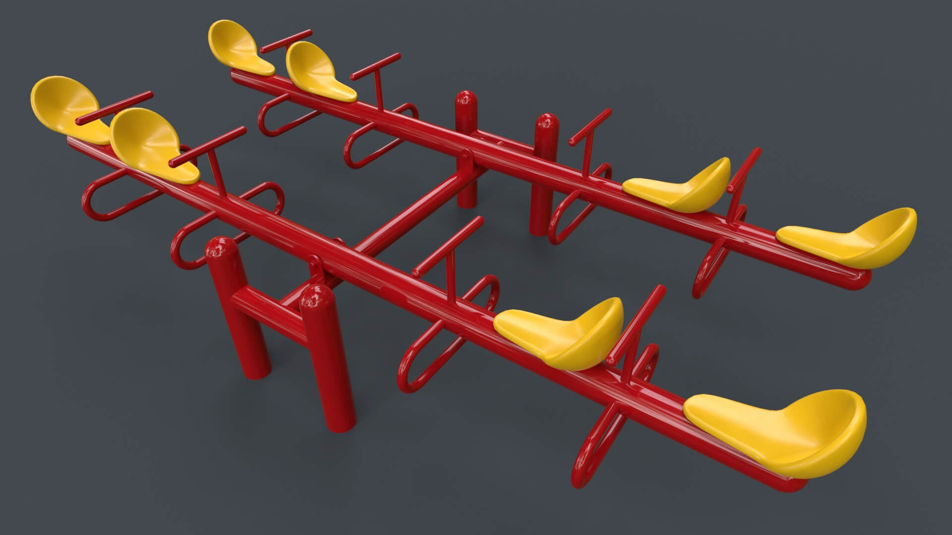 Modular Outdoor See Saw Playground D - 3D Model by PBR Cool