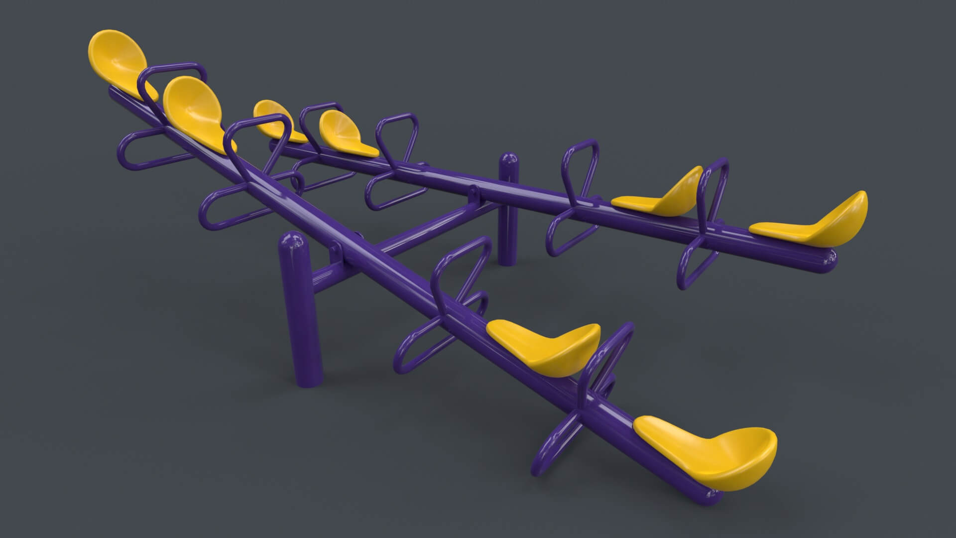 Modular Outdoor See Saw Playground D - 3D Model by PBR Cool