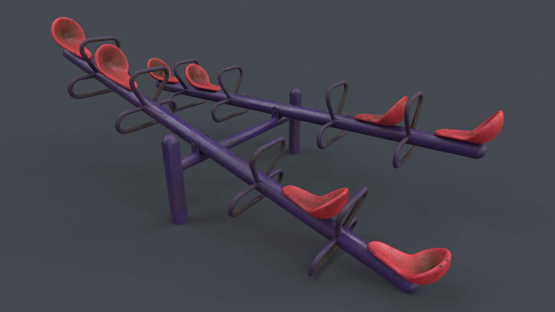 Modular Outdoor See Saw Playground D - 3D Model by PBR Cool