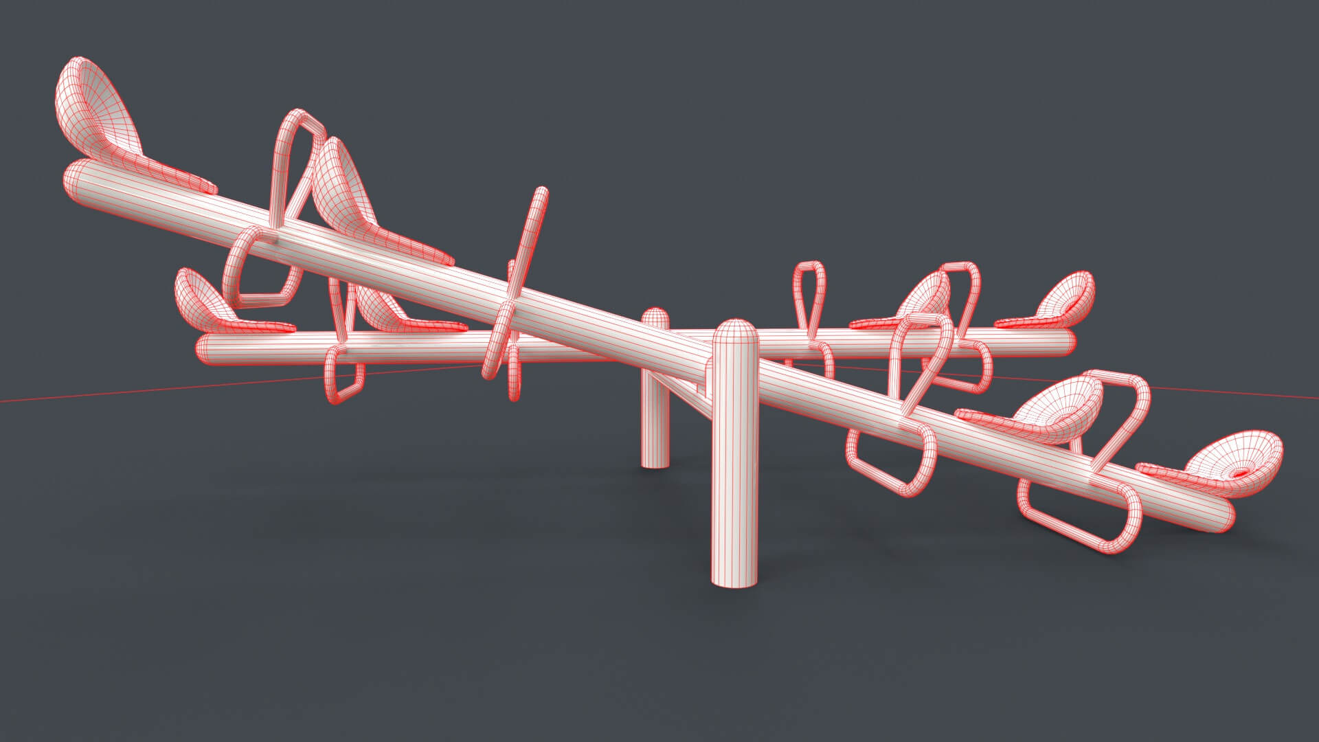 Modular Outdoor See Saw Playground D - 3D Model by PBR Cool