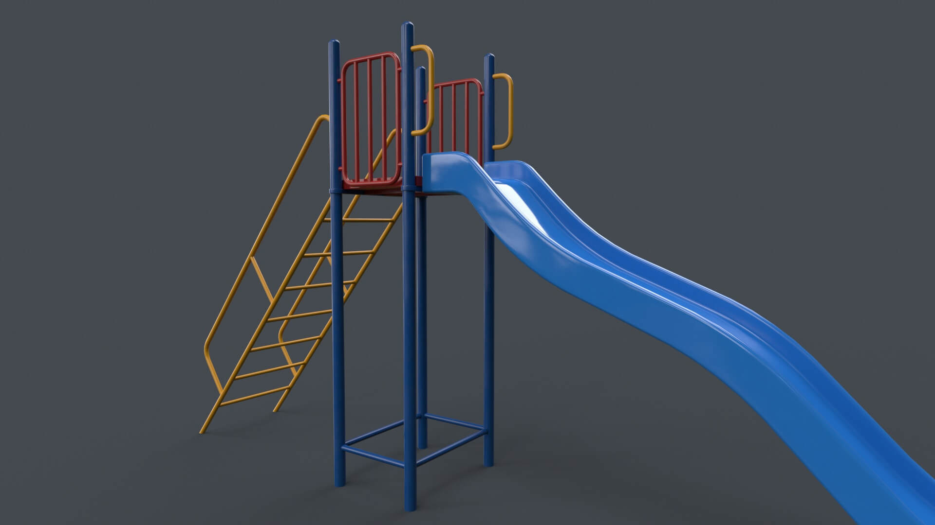 Modular Outdoor Straight and Wave Slide A - 3D Model by PBR Cool