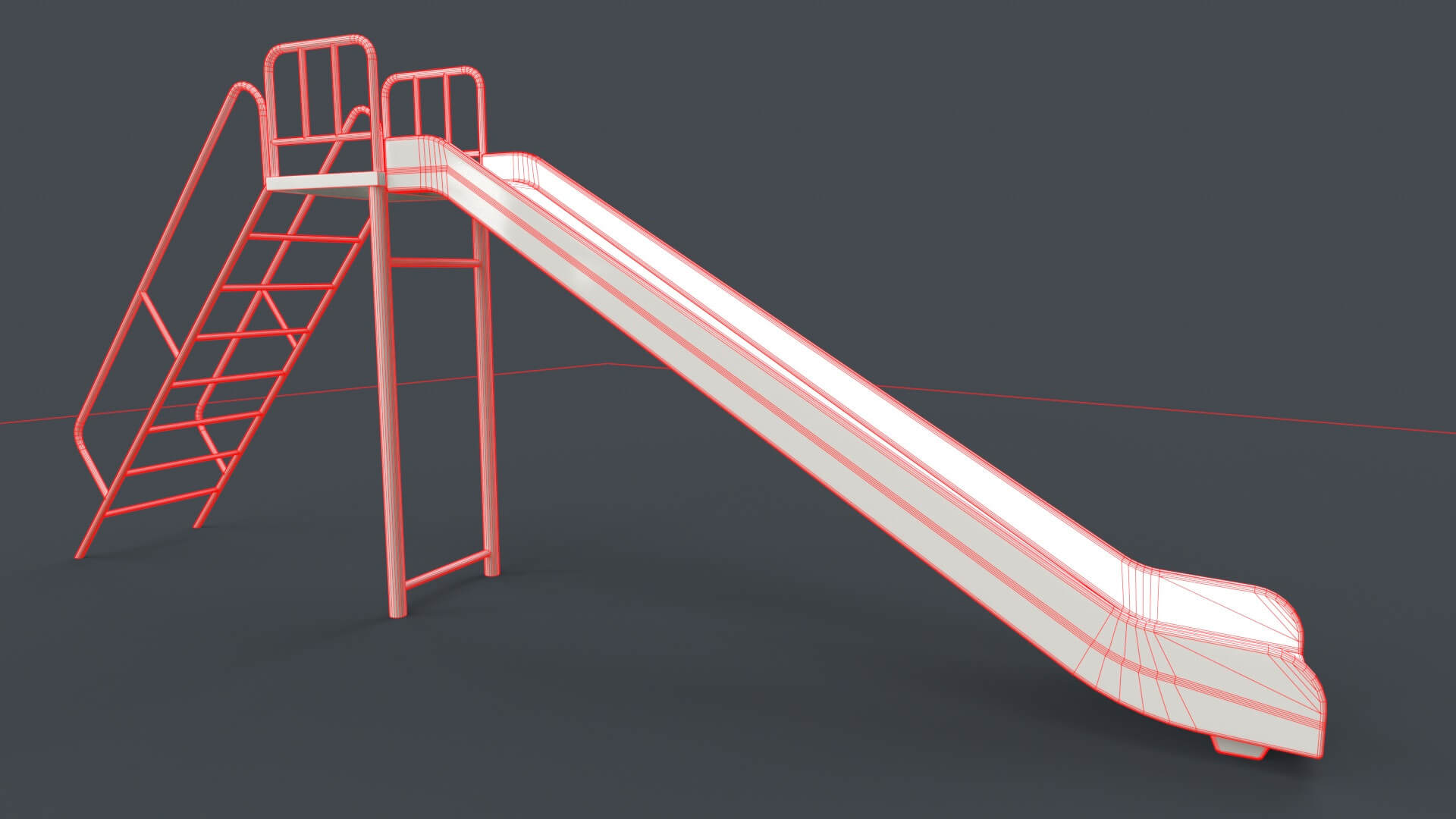 Modular Outdoor Straight and Wave Slide A - 3D Model by PBR Cool