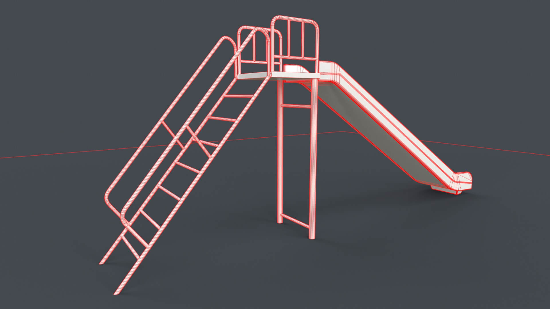 Modular Outdoor Straight and Wave Slide A - 3D Model by PBR Cool