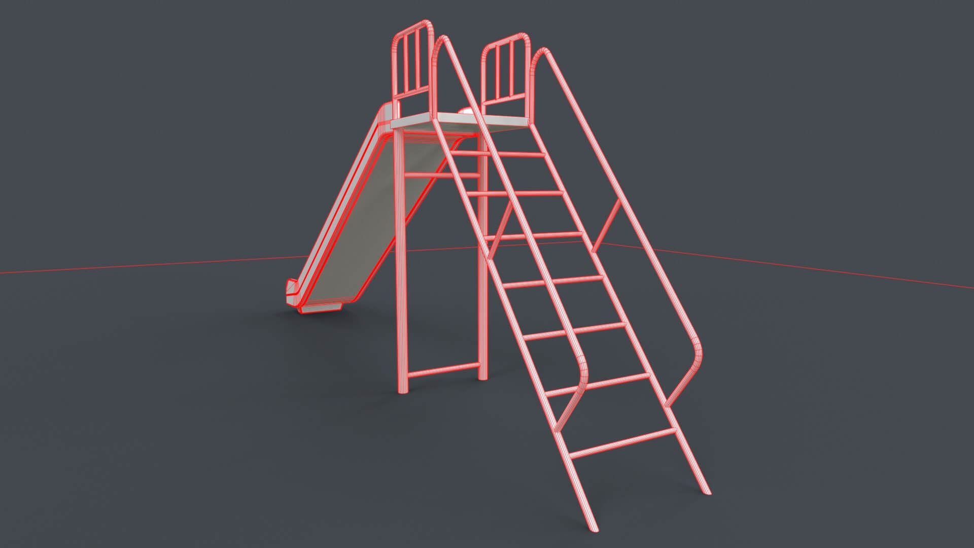 Modular Outdoor Straight and Wave Slide A - 3D Model by PBR Cool