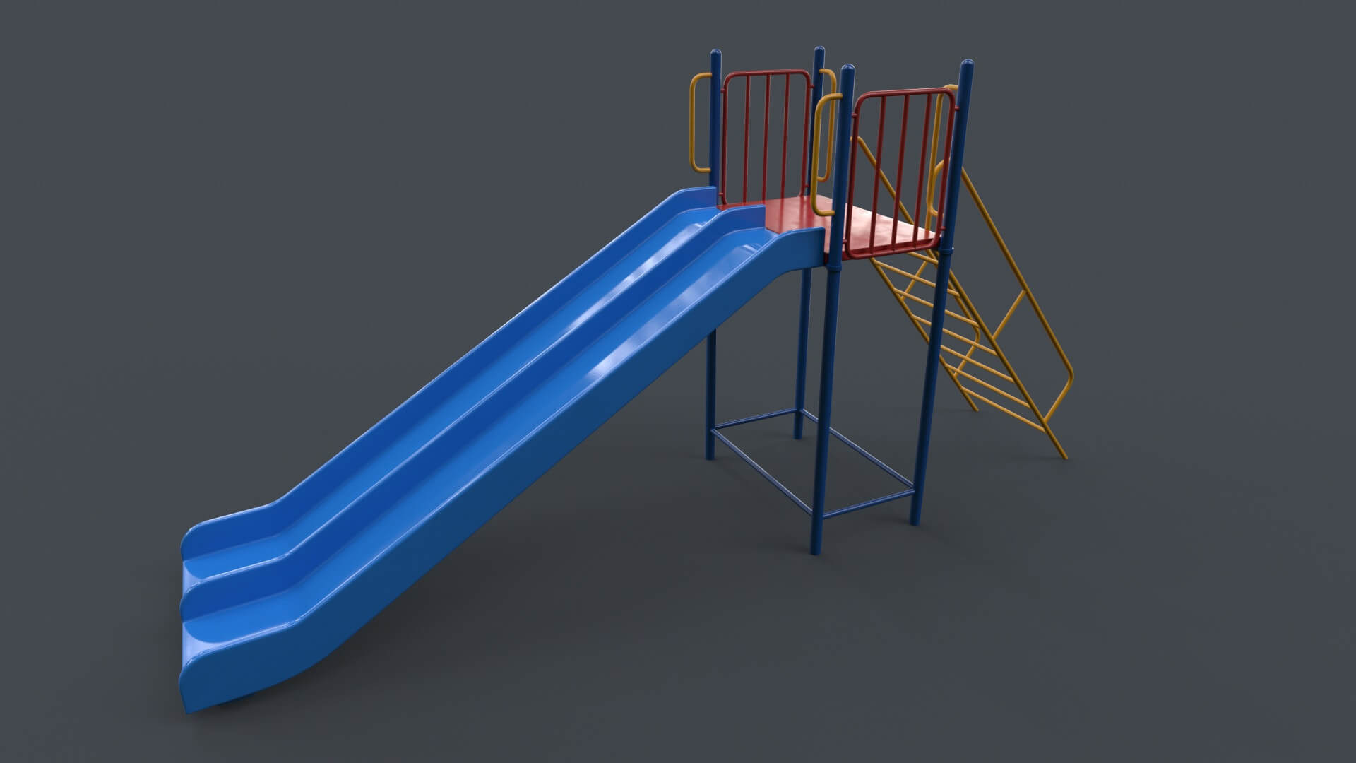 Modular Outdoor Straight and Wave Slide B - 3D Model by PBR Cool