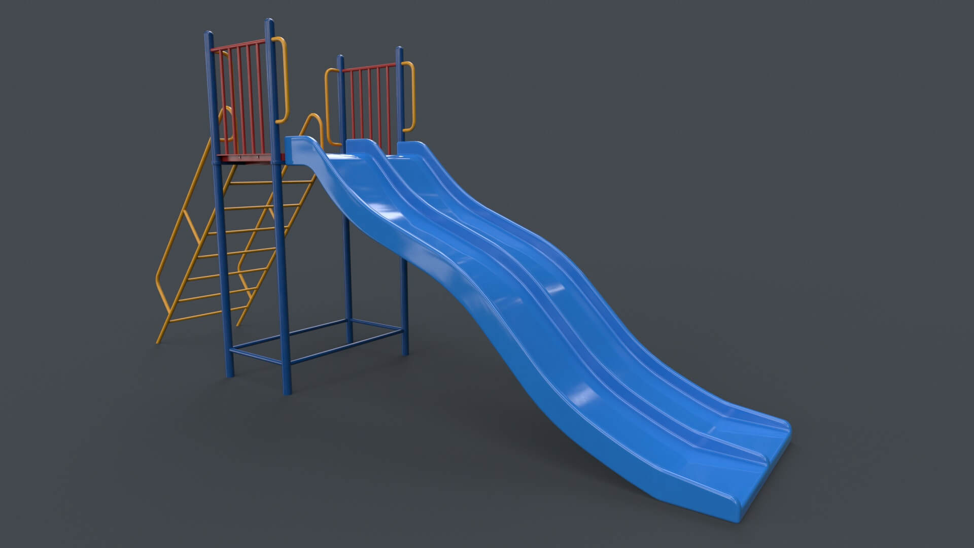 Modular Outdoor Straight and Wave Slide B - 3D Model by PBR Cool