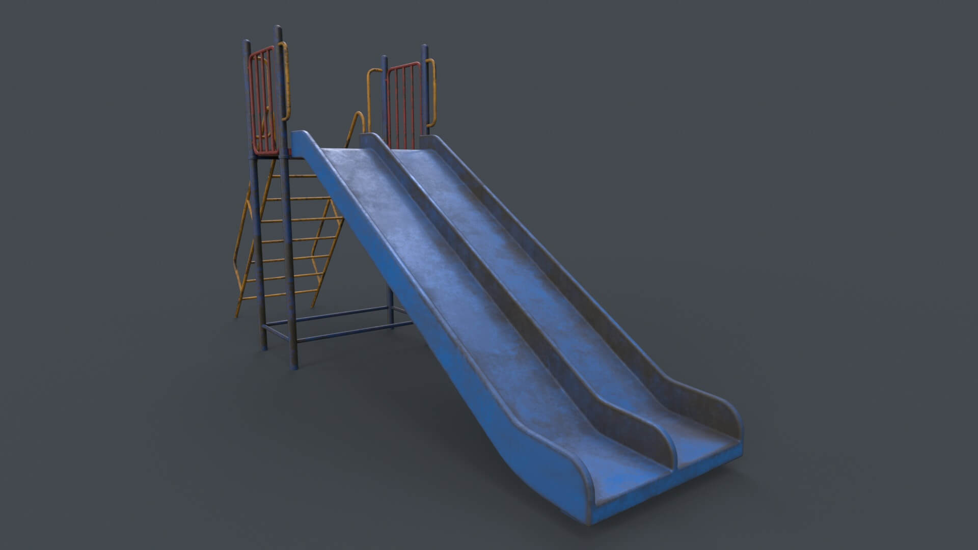 Modular Outdoor Straight and Wave Slide B - 3D Model by PBR Cool