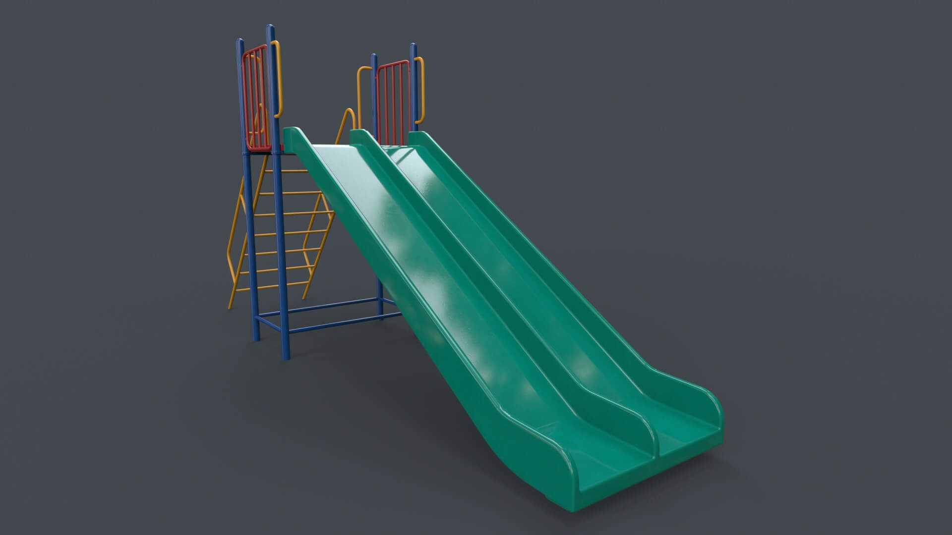 Modular Outdoor Straight and Wave Slide B - 3D Model by PBR Cool