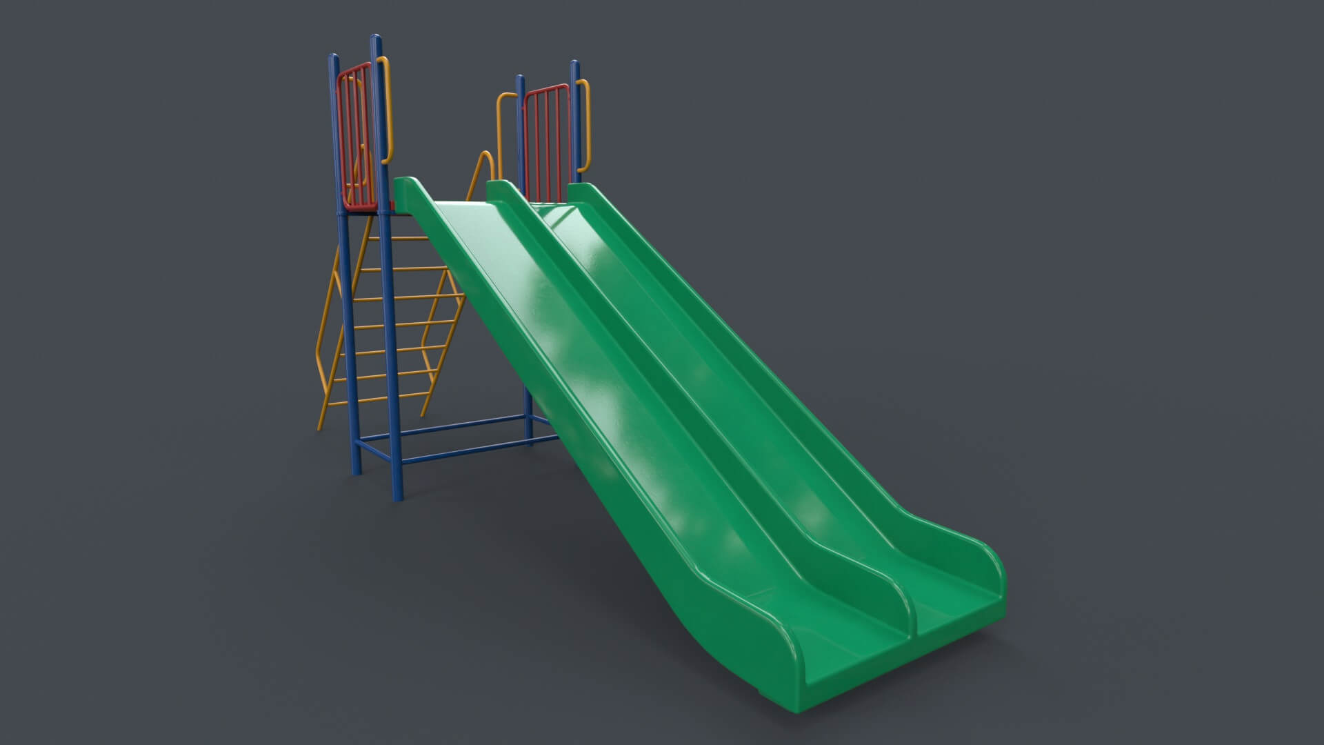 Modular Outdoor Straight and Wave Slide B - 3D Model by PBR Cool