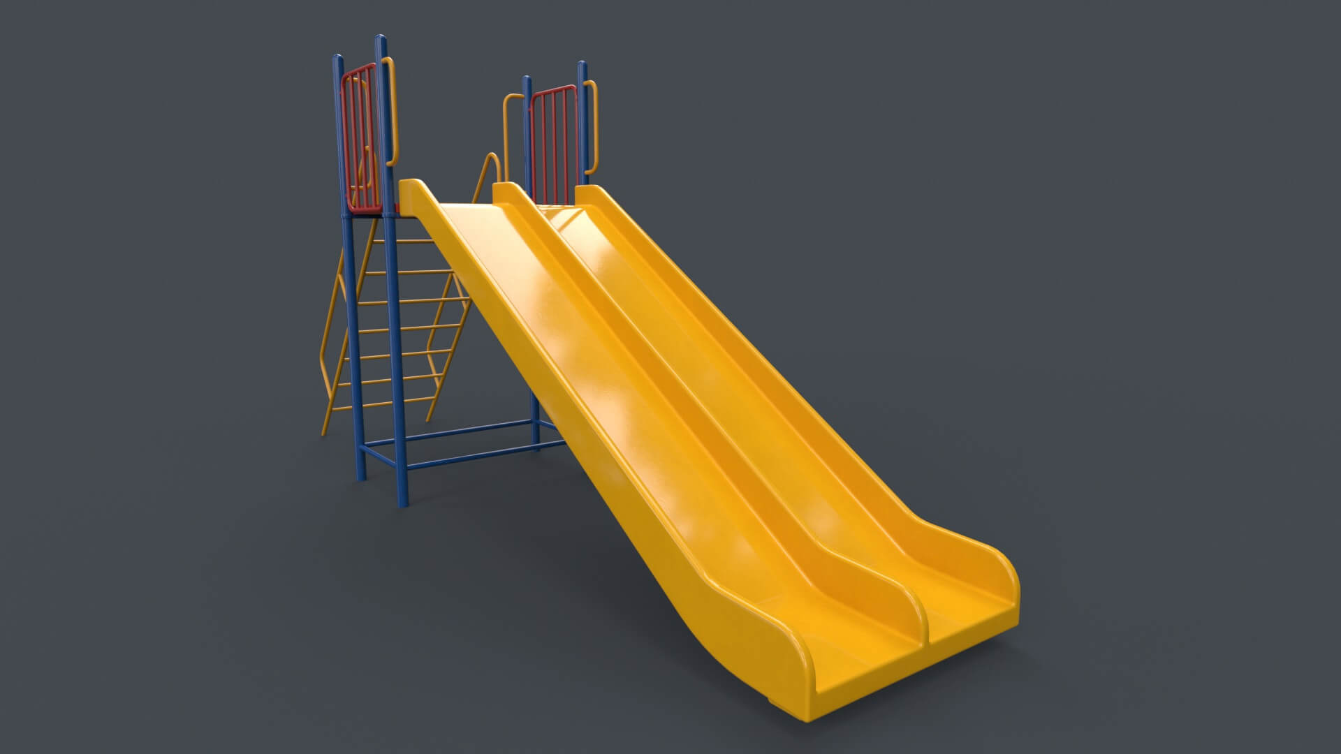 Modular Outdoor Straight and Wave Slide B - 3D Model by PBR Cool