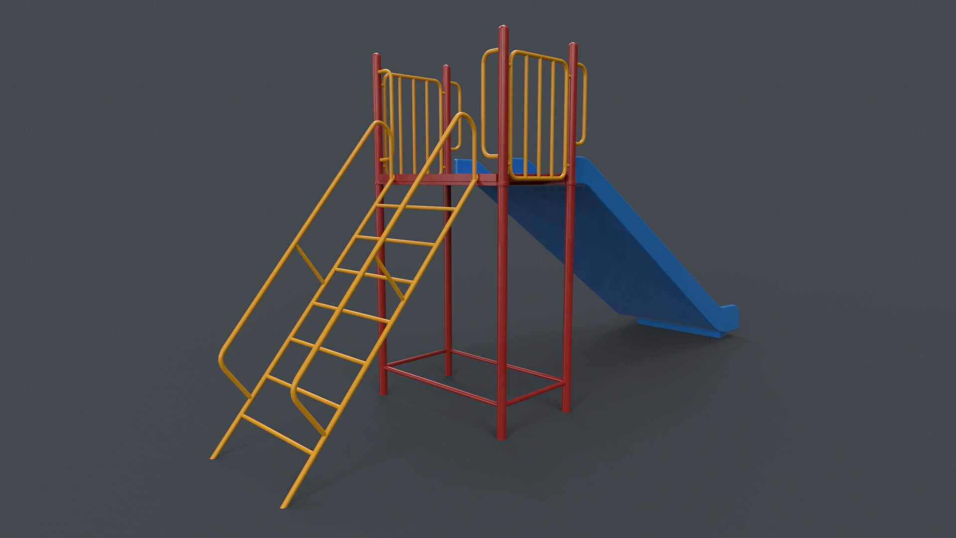 Modular Outdoor Straight and Wave Slide B - 3D Model by PBR Cool
