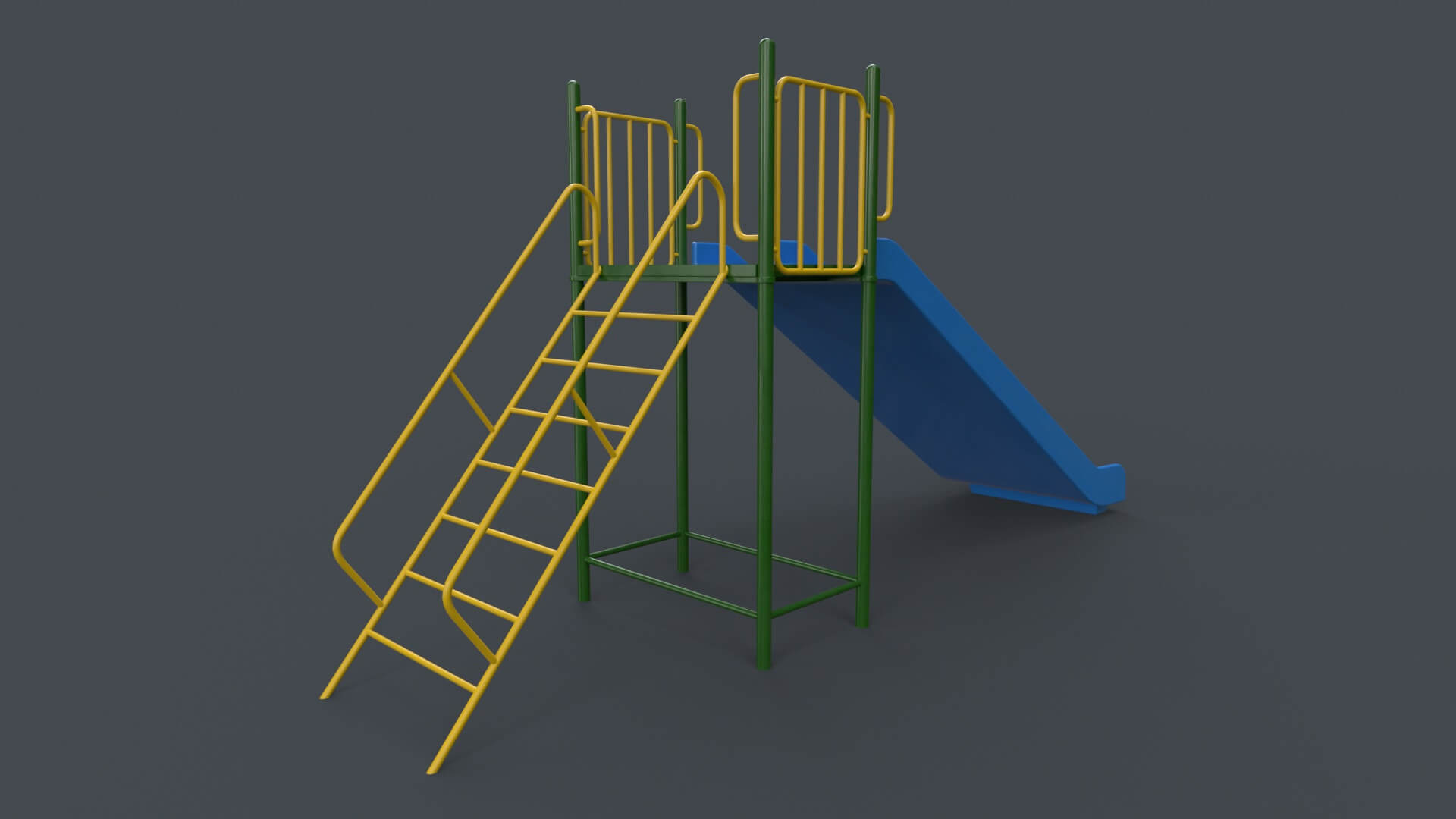 Modular Outdoor Straight and Wave Slide B - 3D Model by PBR Cool