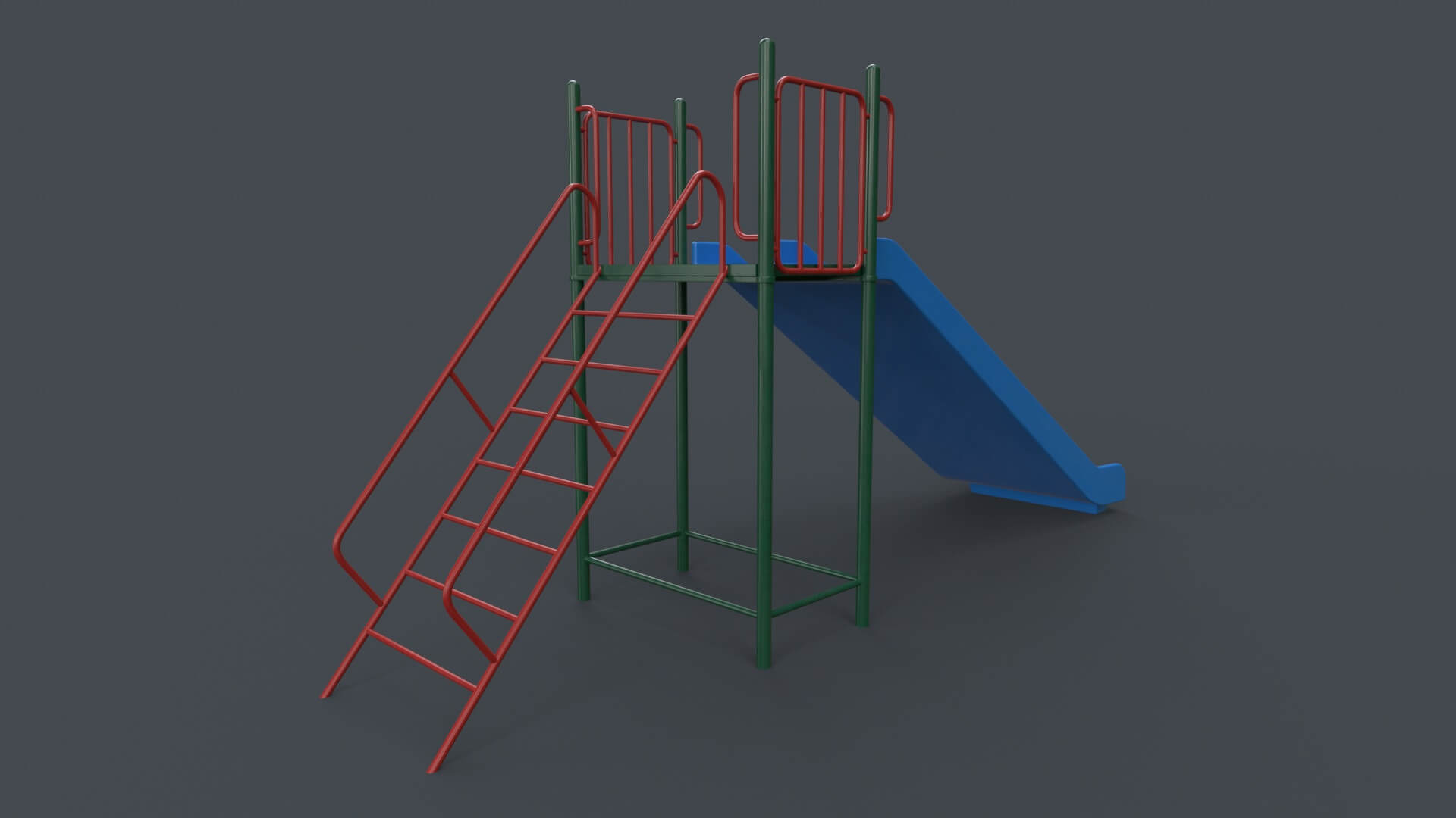 Modular Outdoor Straight and Wave Slide B - 3D Model by PBR Cool