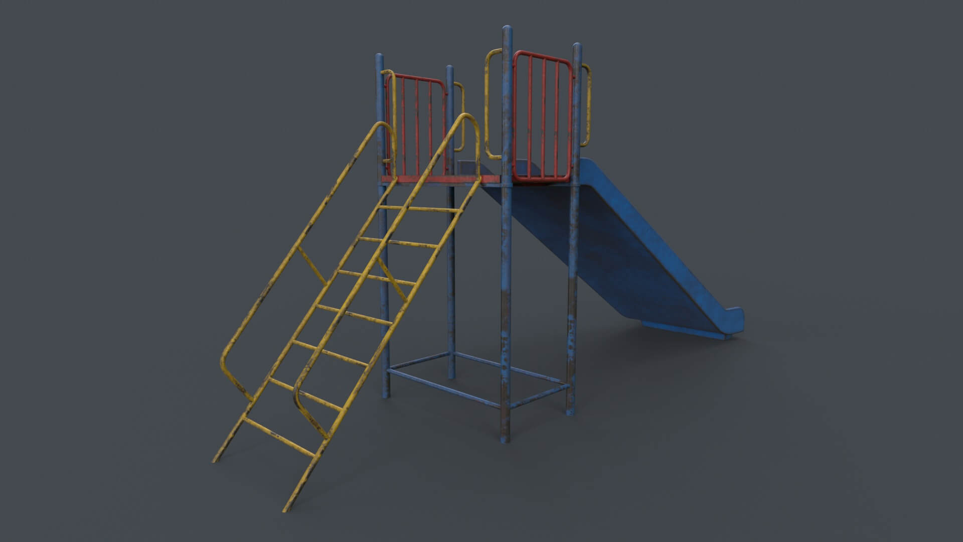 Modular Outdoor Straight and Wave Slide B - 3D Model by PBR Cool