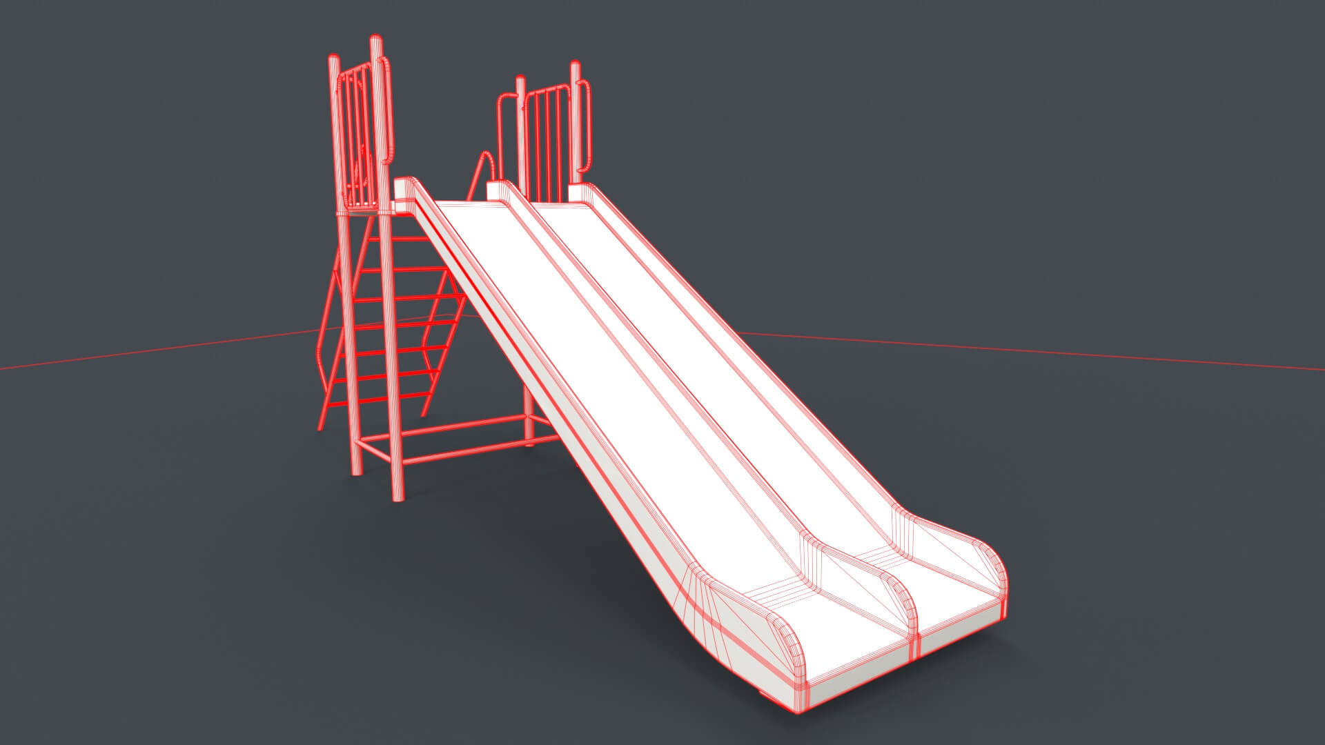 Modular Outdoor Straight and Wave Slide B - 3D Model by PBR Cool