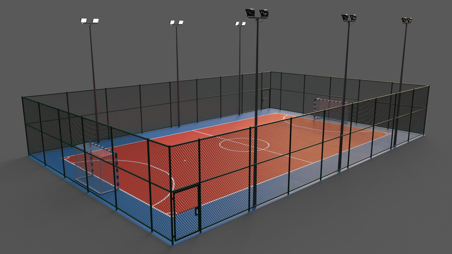 Outdoor Multi Modular Sports Game Court - 3D Model by PBR Cool