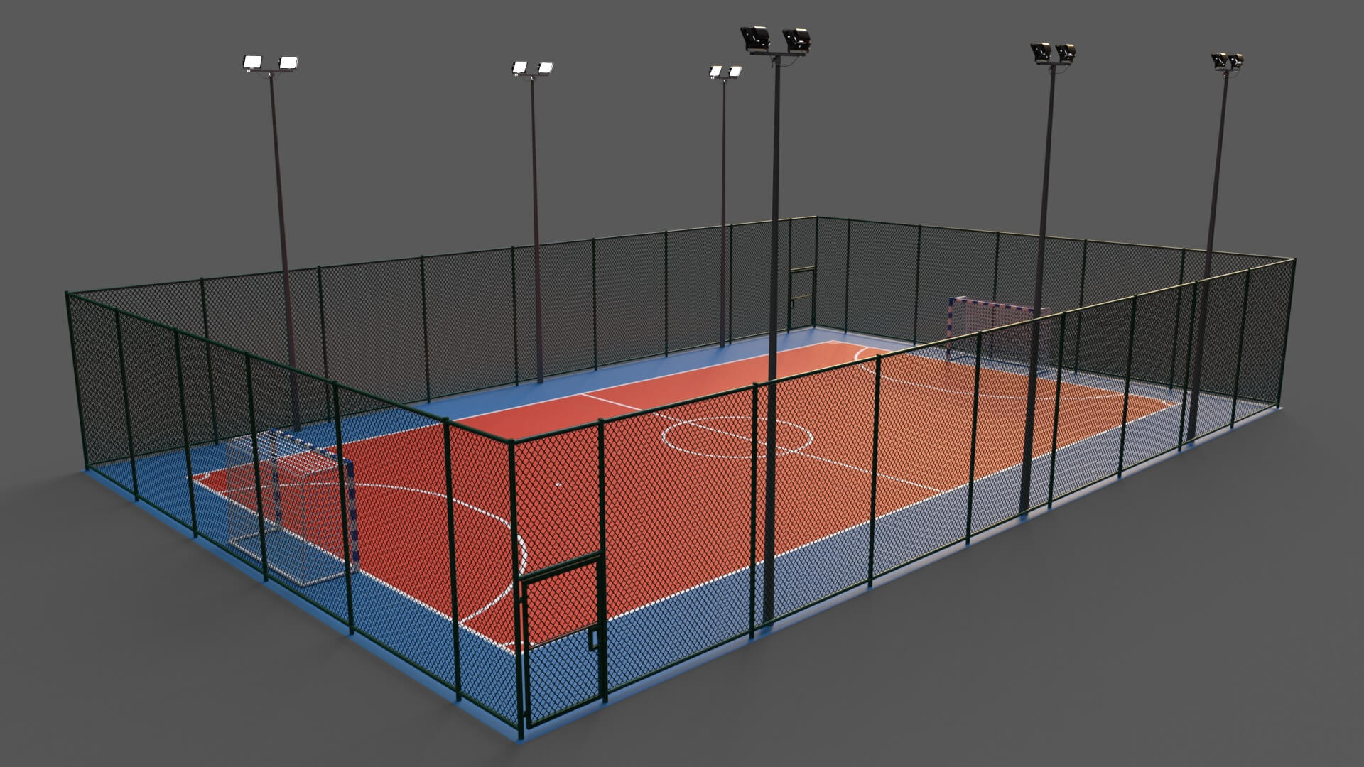 Outdoor Multi Modular Sports Game Court - 3D Model by PBR Cool