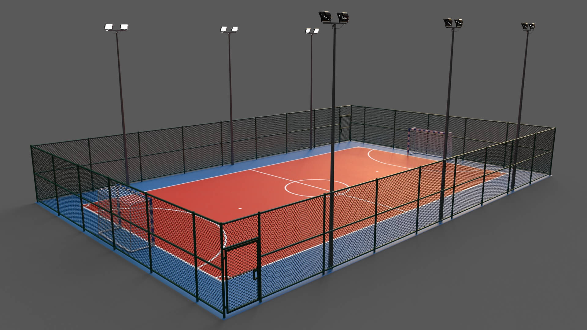 Outdoor Multi Modular Sports Game Court - 3D Model by PBR Cool