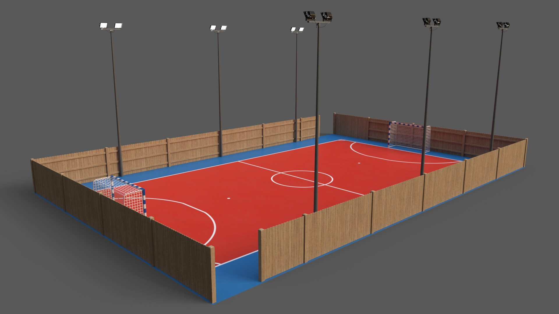 Outdoor Multi Modular Sports Game Court - 3D Model by PBR Cool